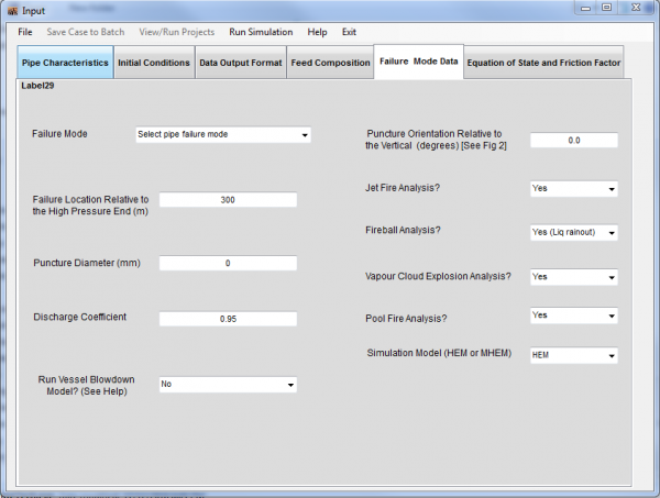 Interface and Output | PipeTech | Pipeline rupture failure consequence ...